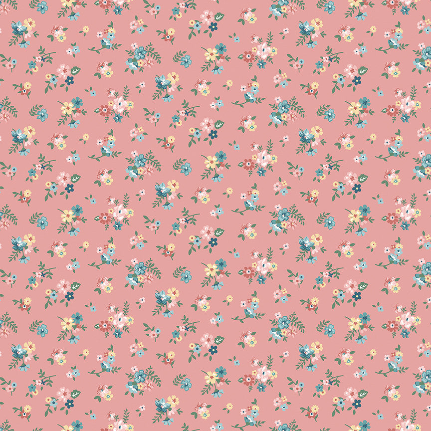 Mary Catherine Ditsy Floral Mellow Rose Yardage by Amy Smart for Riley ...