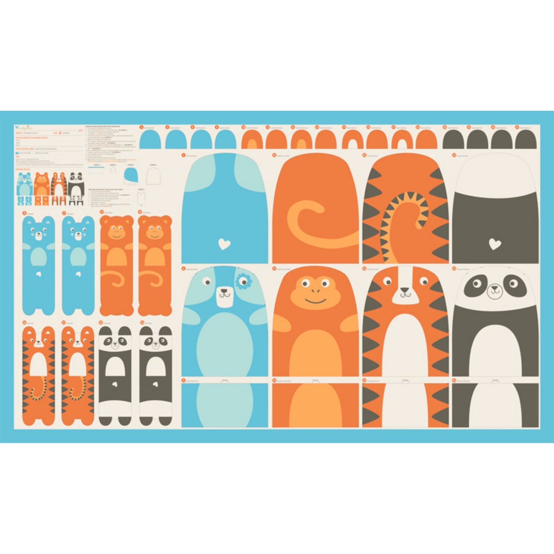 PRESALE Animal Park Fun Animal Stuffies Panel by Stacy Iest Hsu for Mo ...