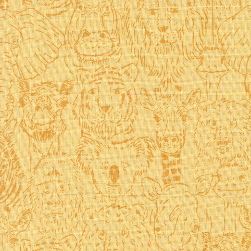 PRESALE Animal Park Fun One Big Happy Family Banana Yardage by Stacy I ...