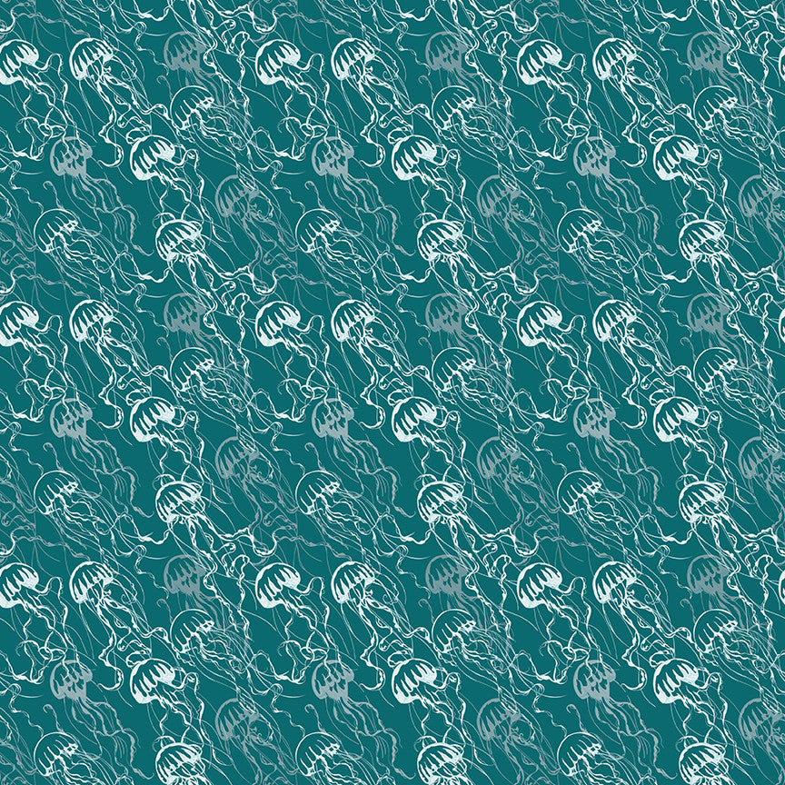Reef Jellies Jade Yardage by Corinne Wells for Riley Blake Designs | C ...
