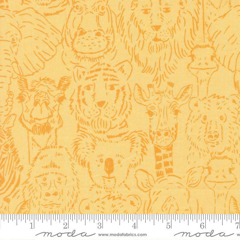 PRESALE Animal Park Fun One Big Happy Family Banana Yardage by Stacy I ...