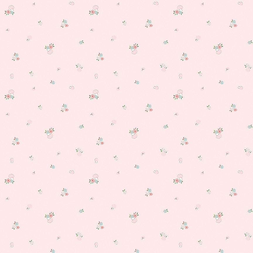 Whimsical Woodland Mushrooms Pink Yardage by Tasha Noel for Riley Blak ...