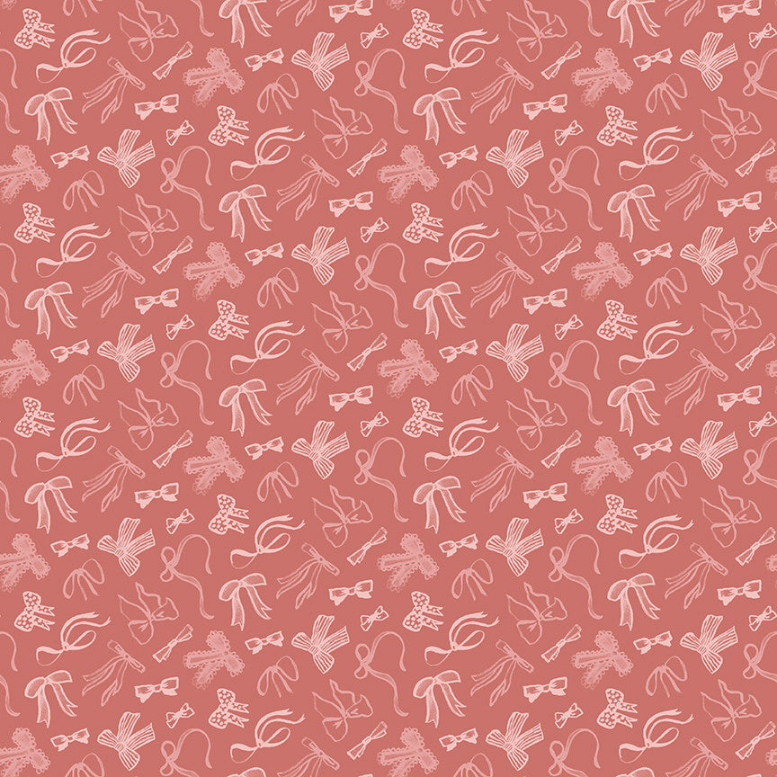 Mary Catherine Bows Faded Red Yardage by Amy Smart for Riley Blake Des ...