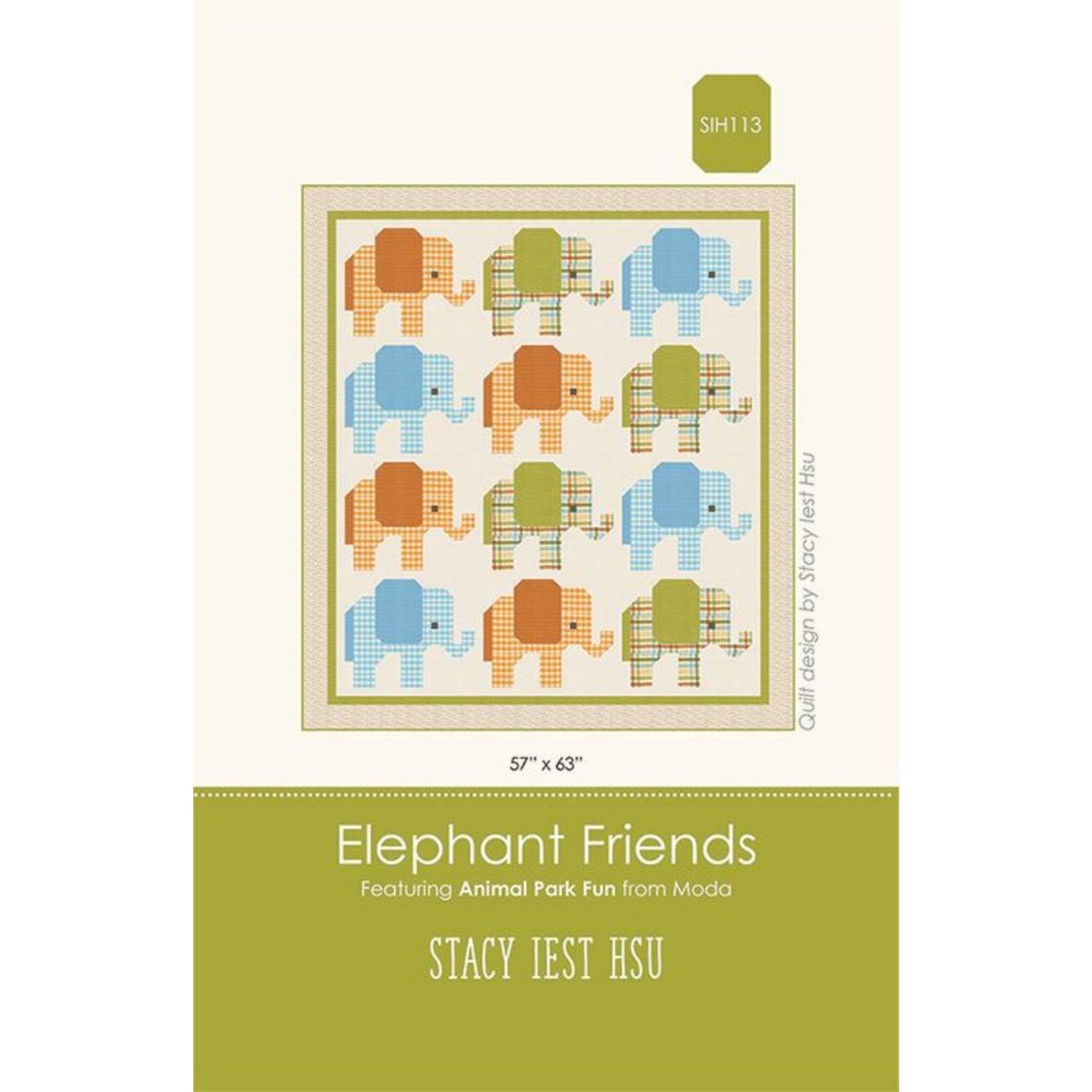 Elephant Friends Quilt Pattern by Stacy Iest Hsu | SIH 113 – Stitches N ...
