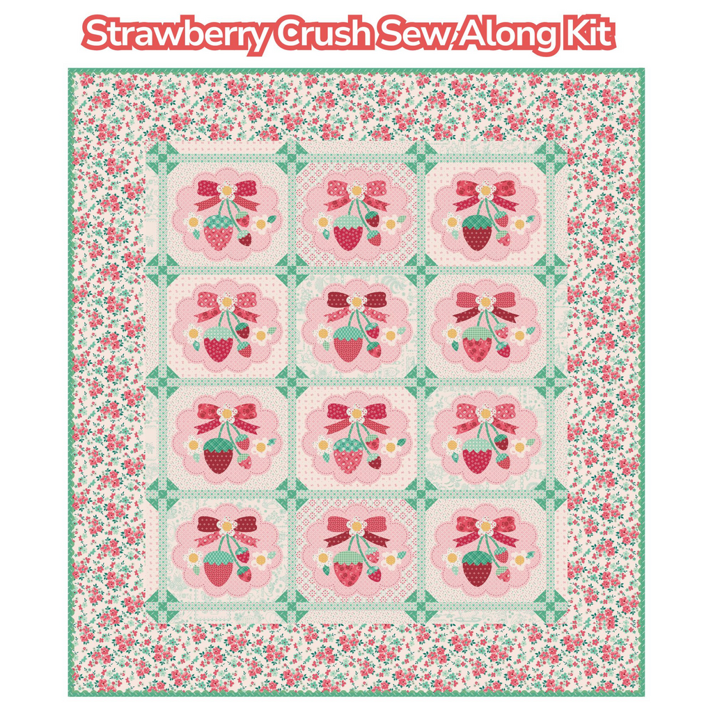 Strawberry Crush Sew Along Quilt Kit With Berry and Sage by Lori Holt ...