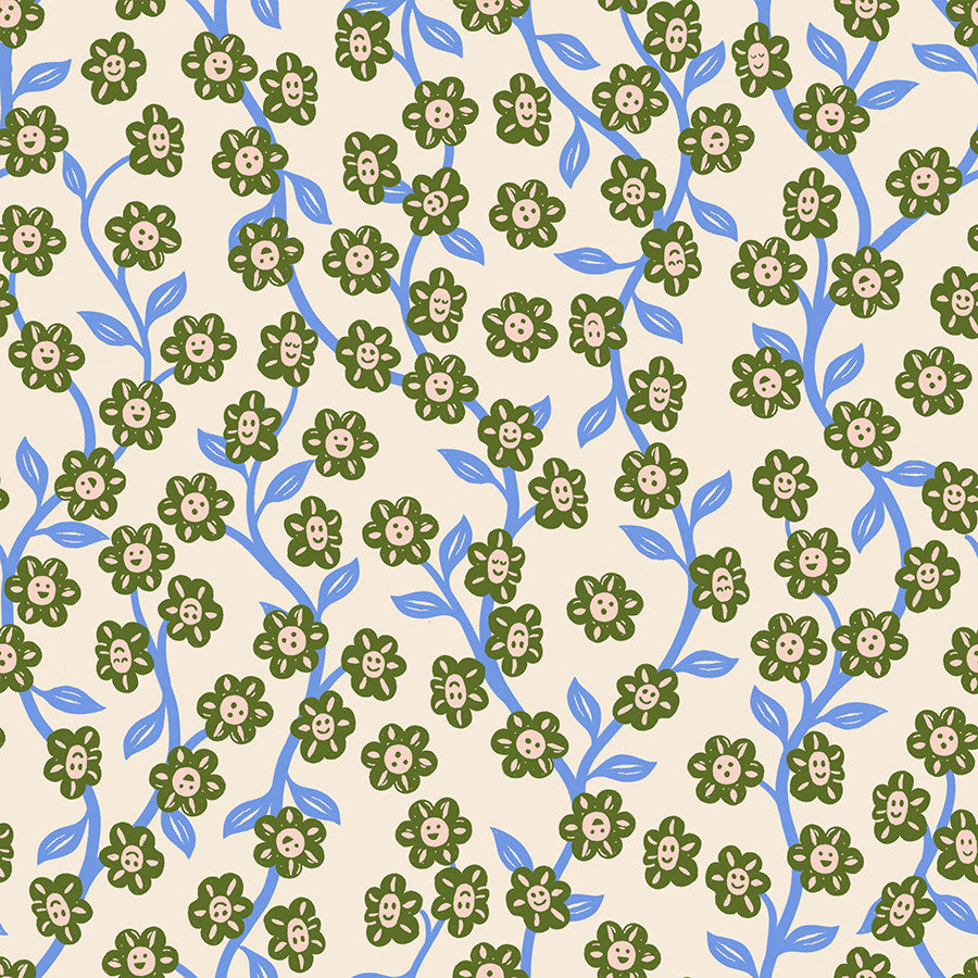 PRESALE Hello Alice Chatty Garden Shell Yardage by Sarah Watts for Rub ...